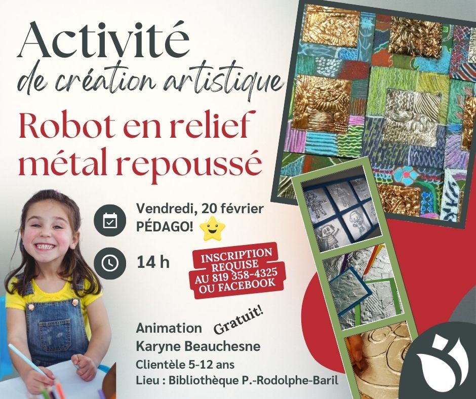 Activité de création artistique | Robot en relief en métal repoussé ...